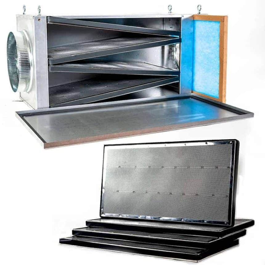 Air Box 4 plus Stealth 3500 CFM 12" Flanges Charcoal Inline Filter